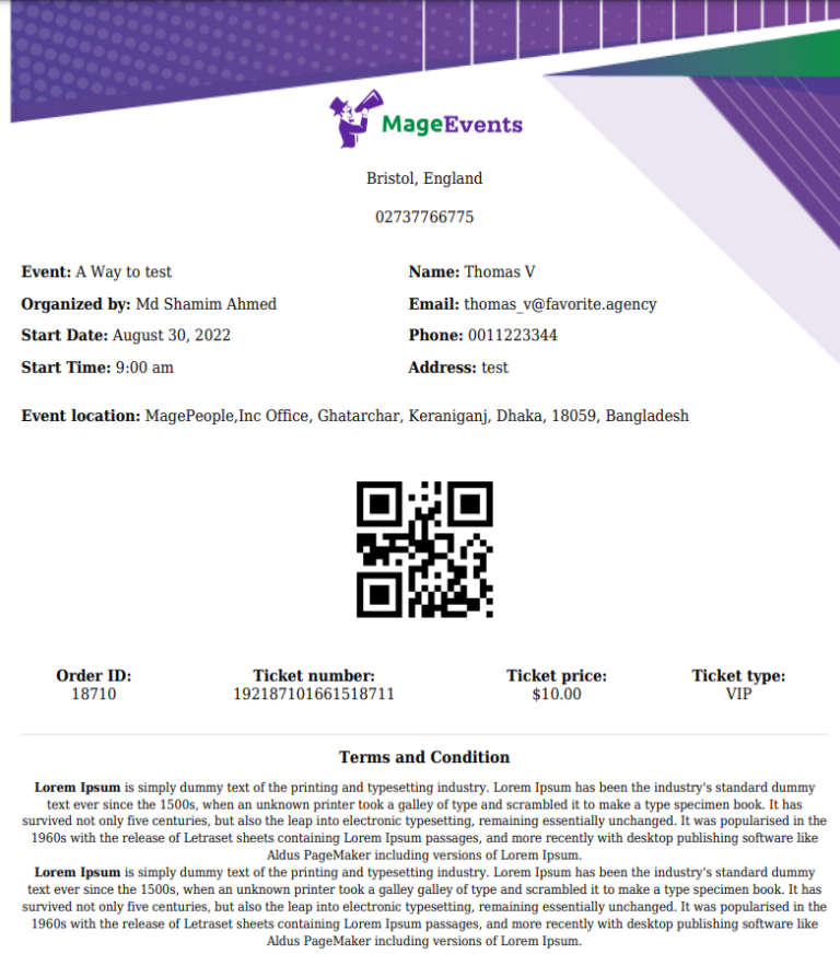 WooCommerce Event QR Code Addon - MagePeople