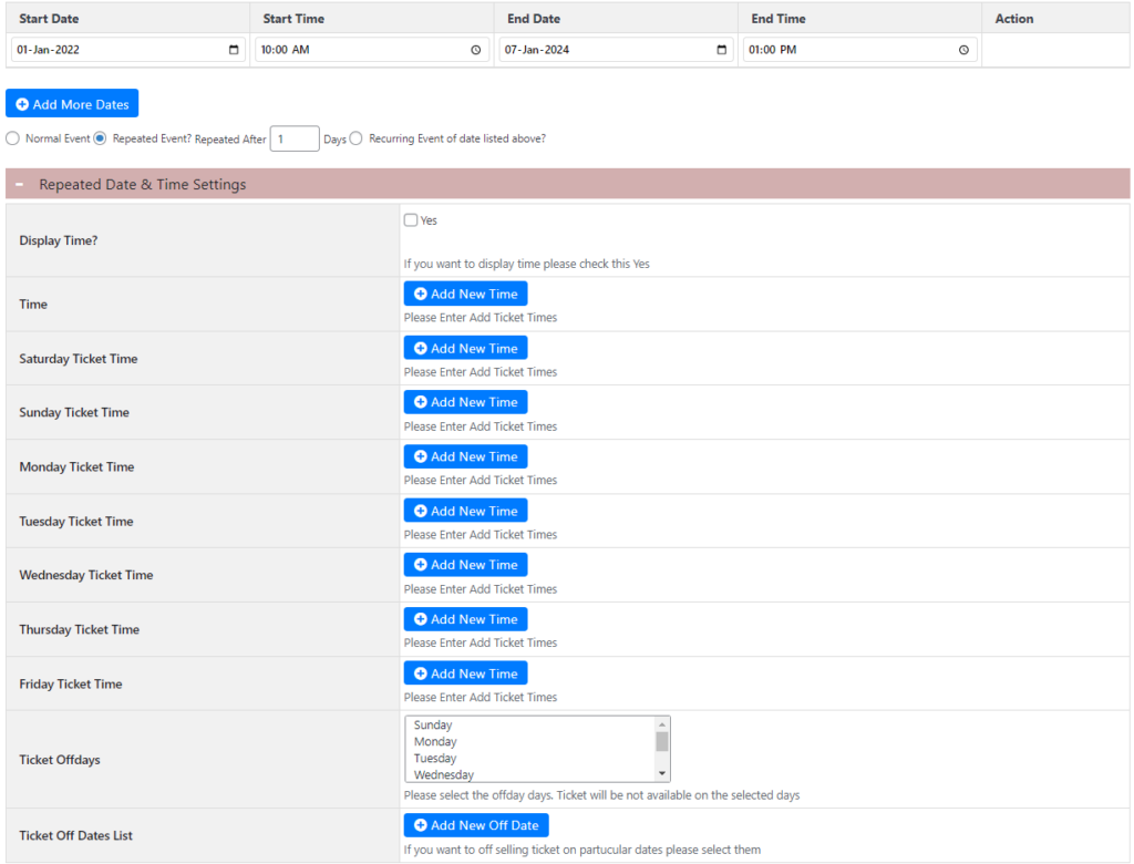 Recurring Events Addon For Woocommerce Event Manager - MagePeople